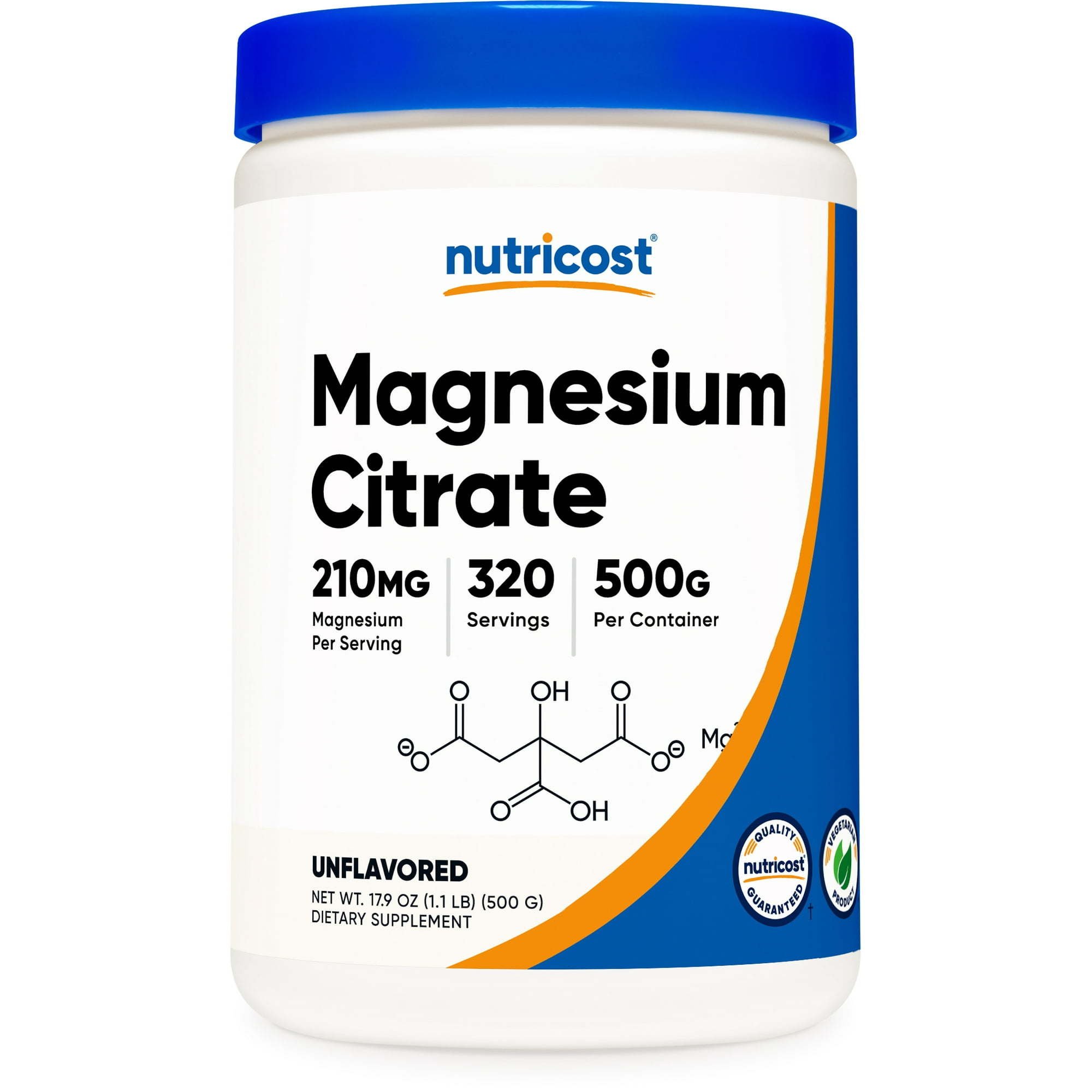 Nutricost Magnesium Citrate Powder (500 Grams) Unflavored - Gluten Free ...